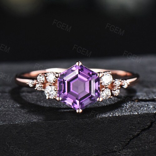 Amethyst Ring Oval Cut February Birthstone Ring Sterling - Etsy