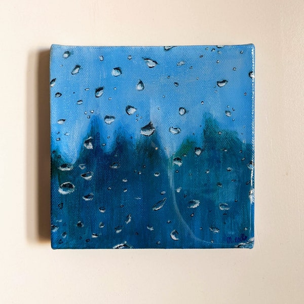 Raindrops Painting - Etsy