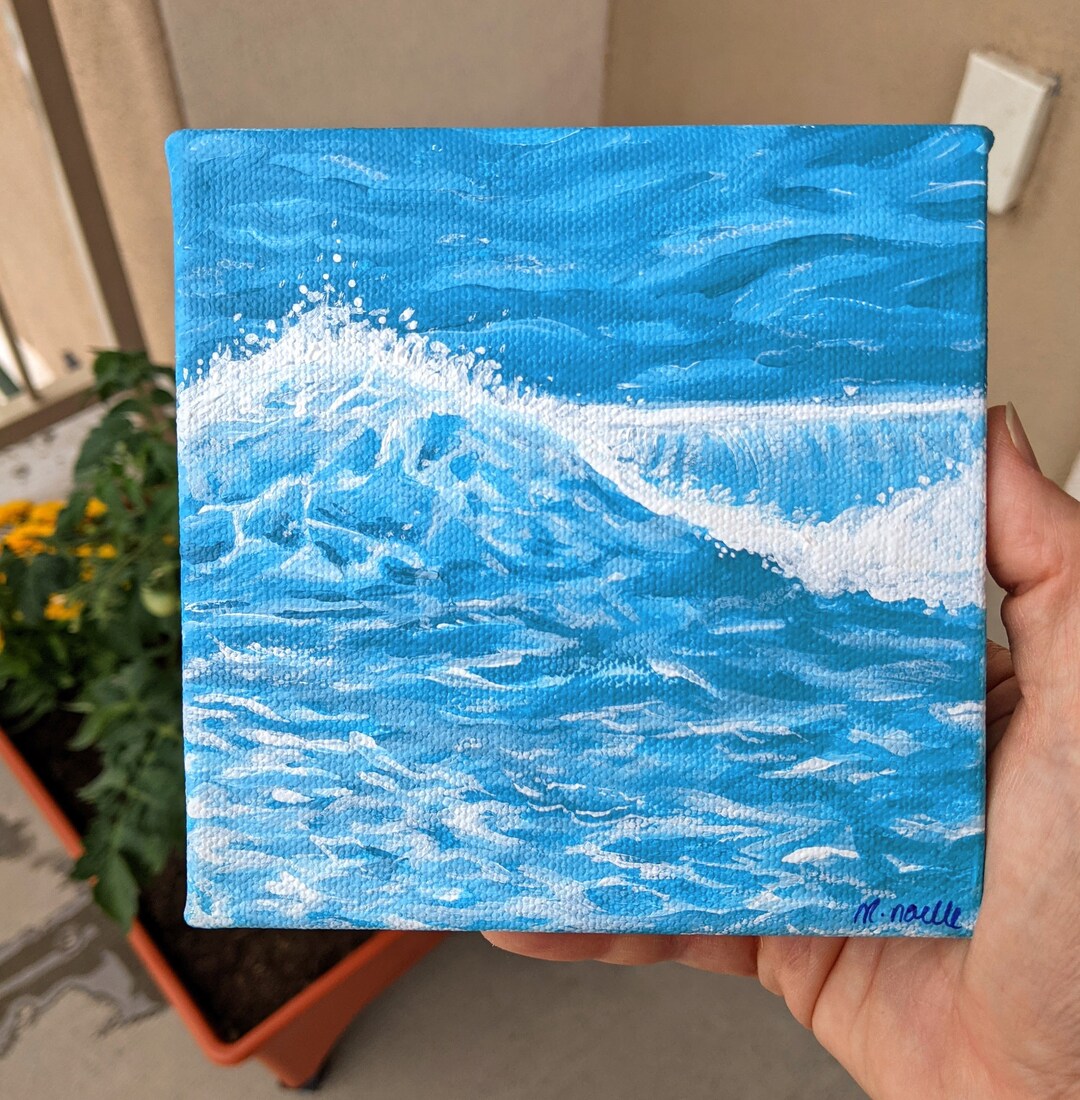 High Surf - 5x5 Acrylic on Canvas - Ocean Mini Series - Etsy