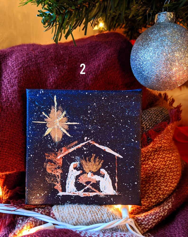 Abstract Nativities - Acrylic on 4x4 Wrapped Canvas - Etsy