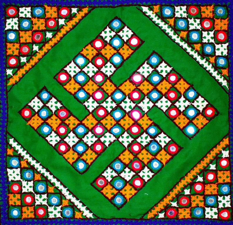 Indian Religion Sign Swastik Patch Handmade Multicolor - Etsy