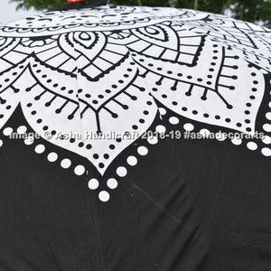 Indian Black Ombre Mandala Garden Umbrella Hippie Bohemian Large Patio ...