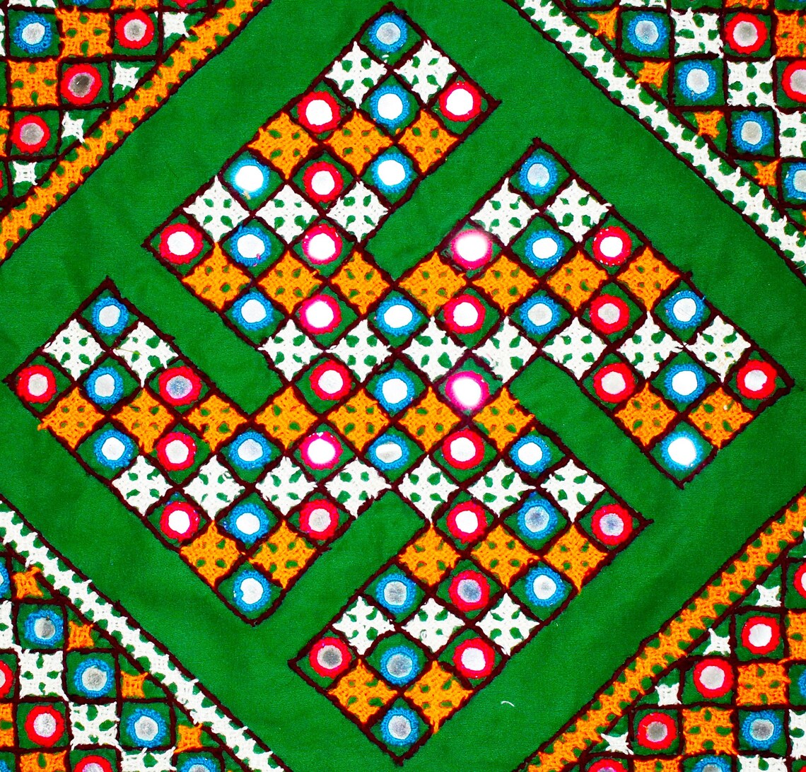 Indian Religion Sign Swastik Patch Handmade Multicolor - Etsy
