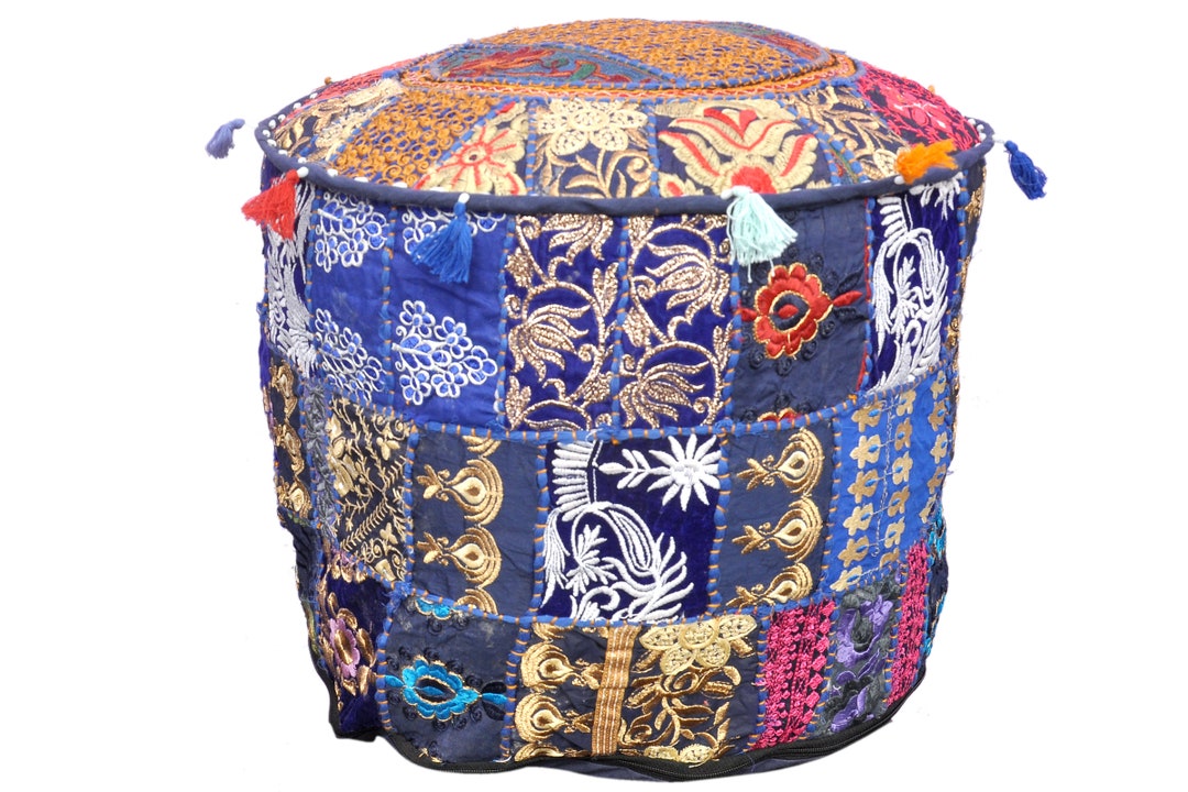 Indian Home Decor Ottoman Handmade Pouf Indian Comfortable Floor ...