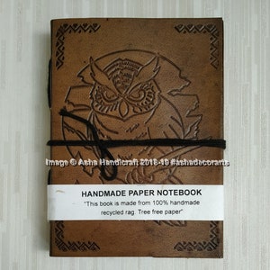 Leather Owl Journal Handmade Vintage Antique Looking Genuine Leather ...