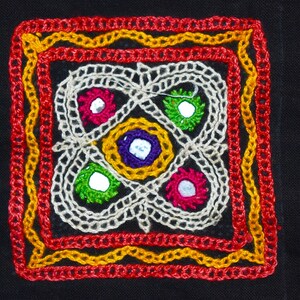 Indian Vintage Rabari Kutch Patch, Hand Work Antique Mirror Work ...