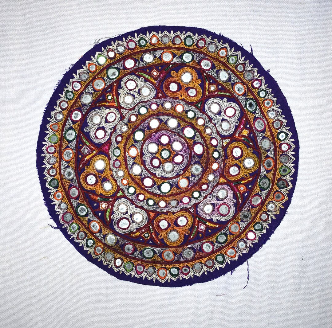 Indian Rounded Dress Material Patches, Hand Art & Ctaft Embroidery ...