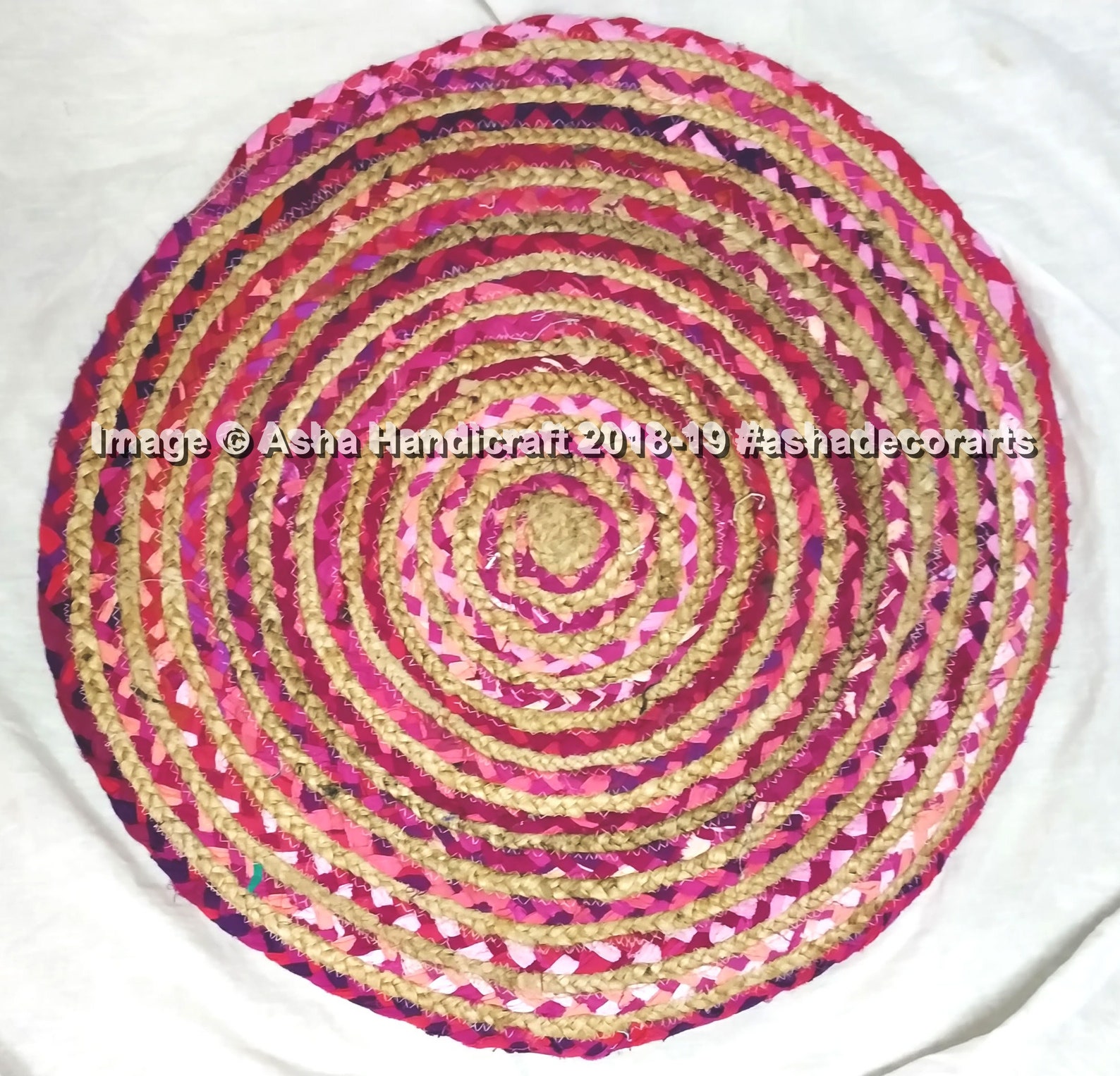 Braided Jute Colorful Jute Rag Rug Braided Home Decor Rag | Etsy