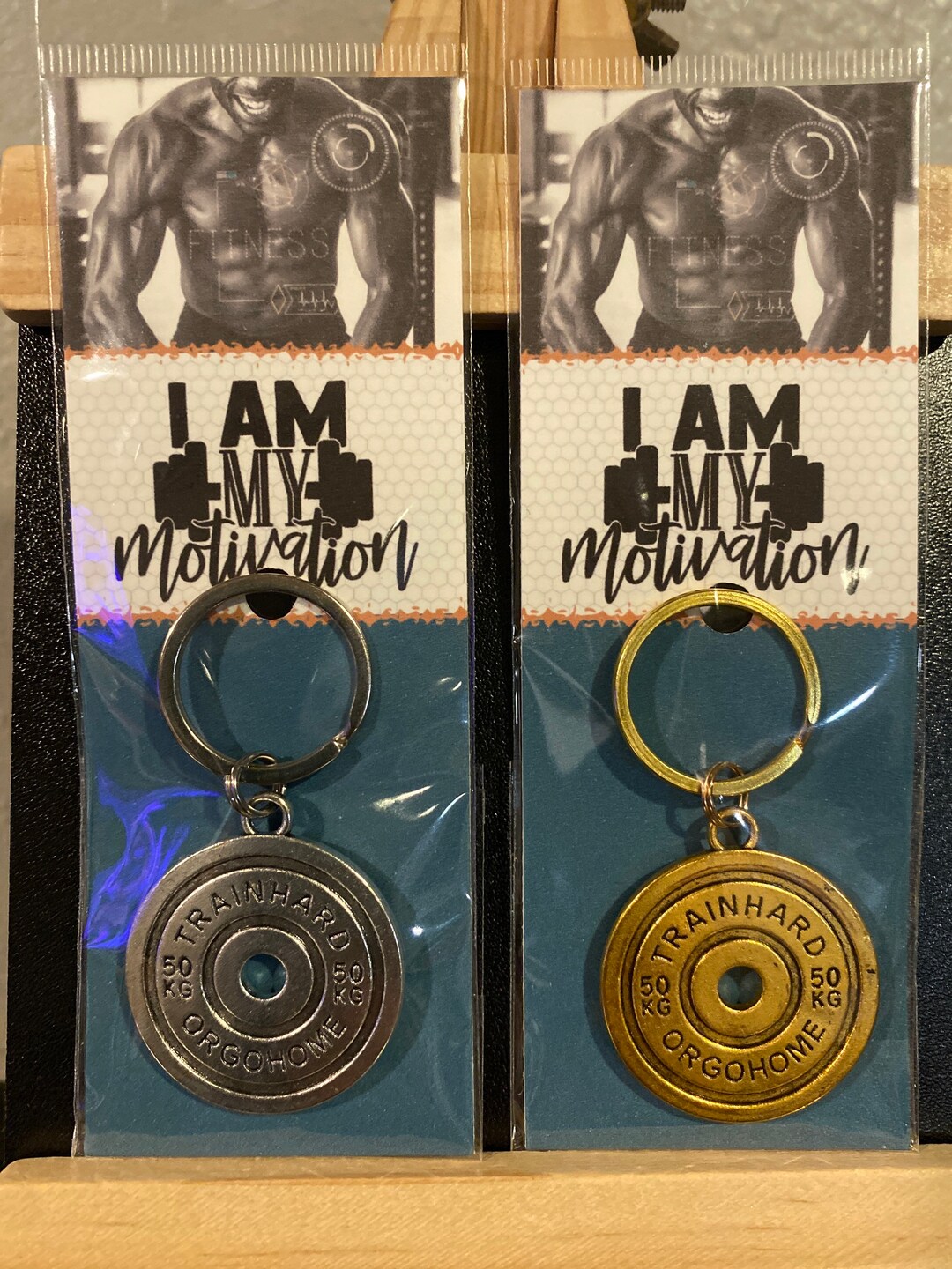 I Am My Motivation Body Builder or Dumbbell Charms Keychain Zipper Pull ...