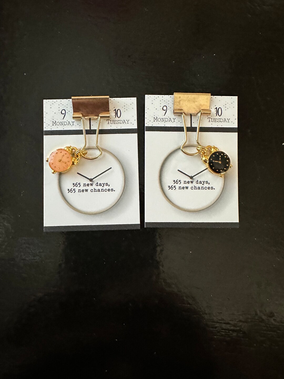 Binder Clip With a Clock Charm Hanging 1pc Planner Clip Fun Gift 365 ...