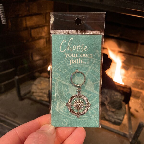 Engraved Compass Keychain - Etsy