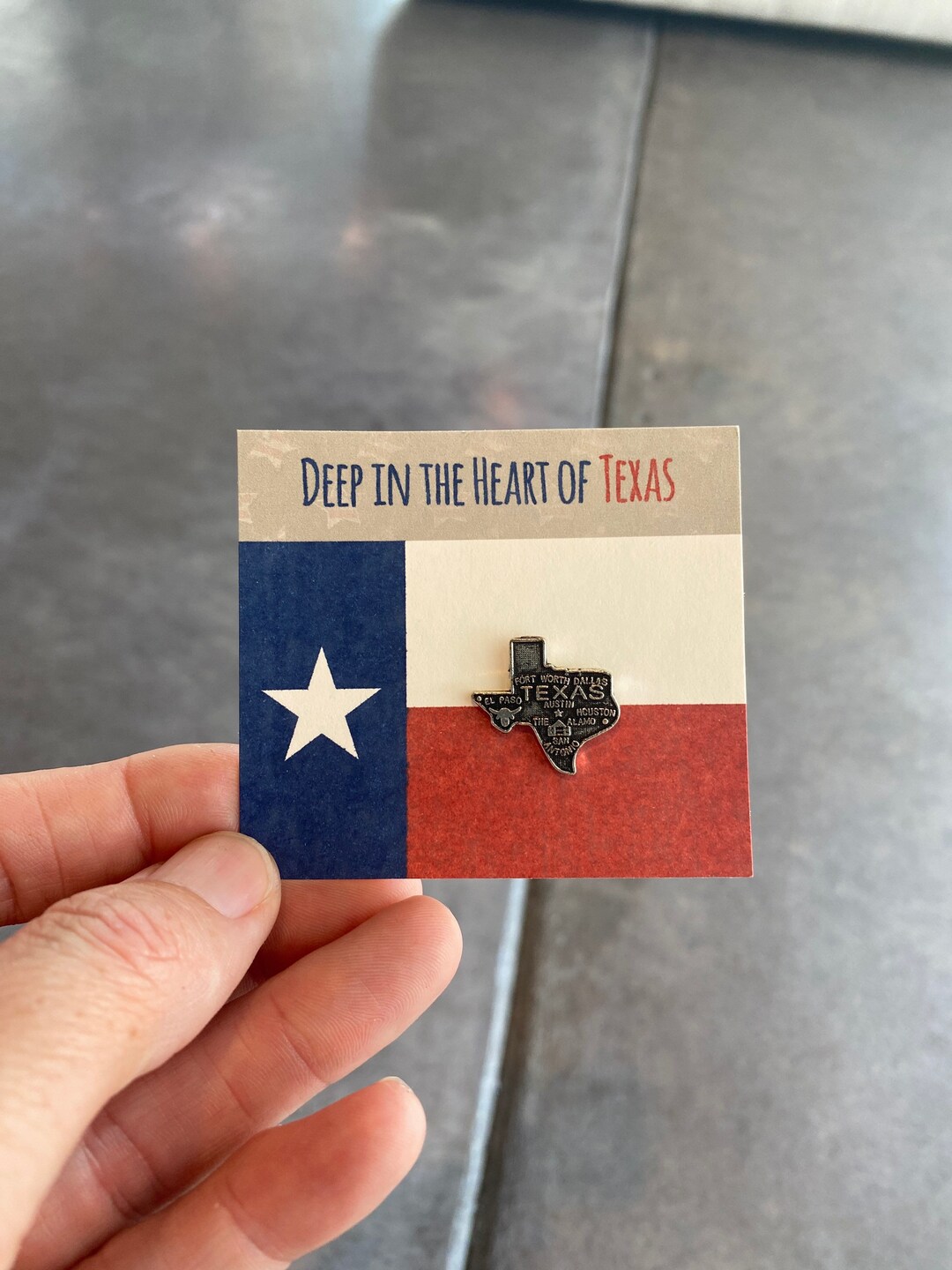 Deep in the Heart of Texas Tie Pin Lapel Texas State Pin 20x22mm ...