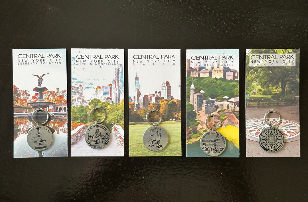 Central Park Coin Token Zipper Pull Keychain Bethesda Fountain Imagine ...