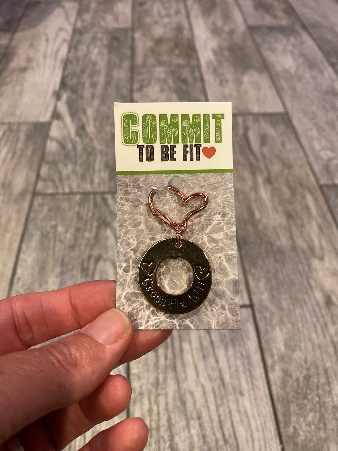 Cross Fit Girl Commit to Be Fit Heart Keychain Zipper Pull 1pc Charm ...