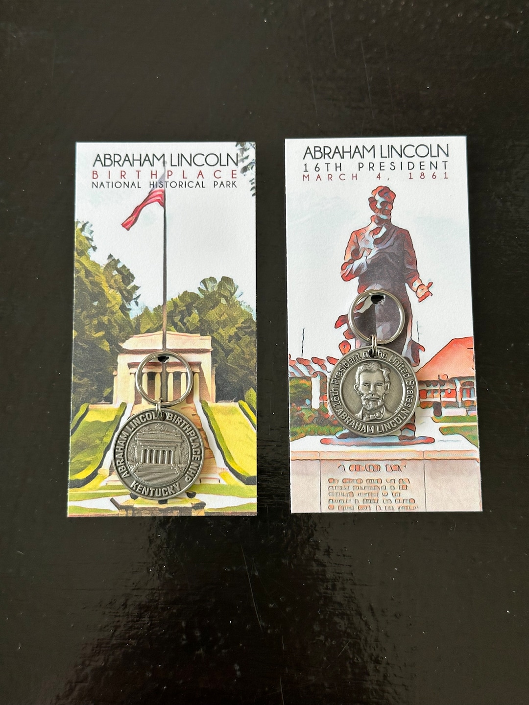 16th President of the United States Abraham Lincoln Token Coin Keychain ...