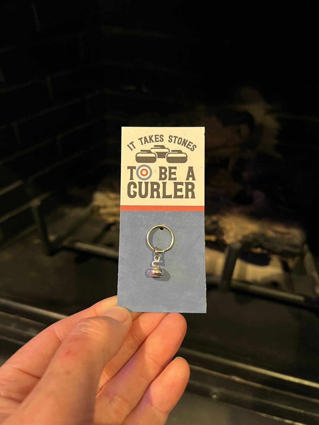 Curling Charm Keychain Zipper Pull 1pc Fun Gift Friend Partner Couple ...