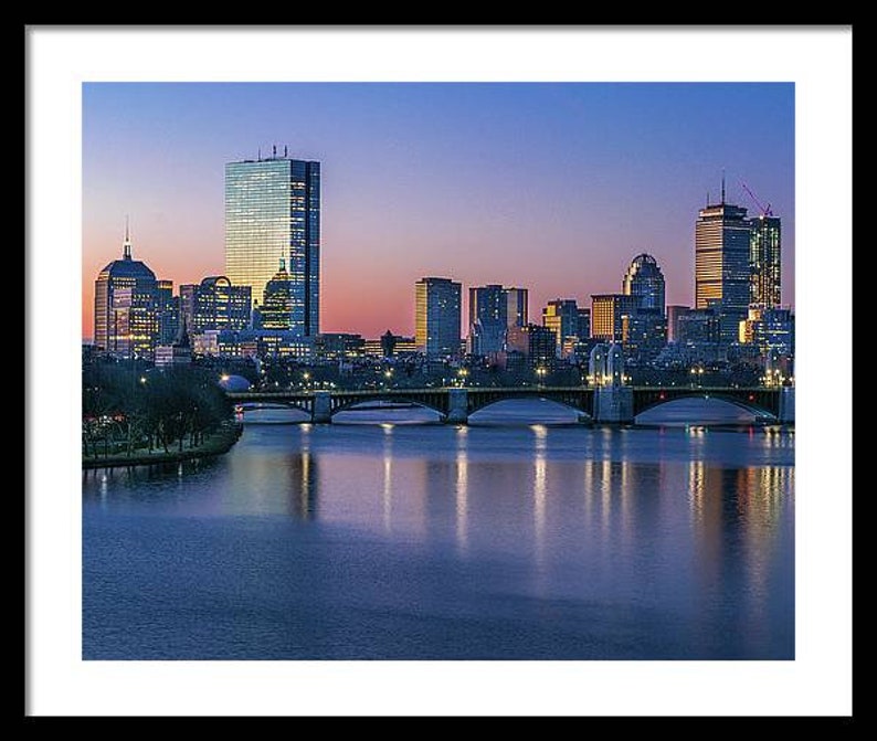 Boston Skyline at Sunrise Photo Print, Mounted Print, Canvas, Framed - Etsy
