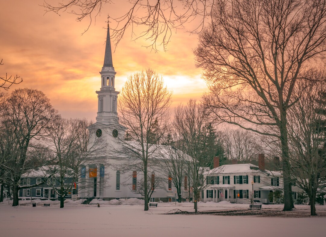 Snow Covered New England Scene Photo Print, Mounted Print and Canvas - Etsy