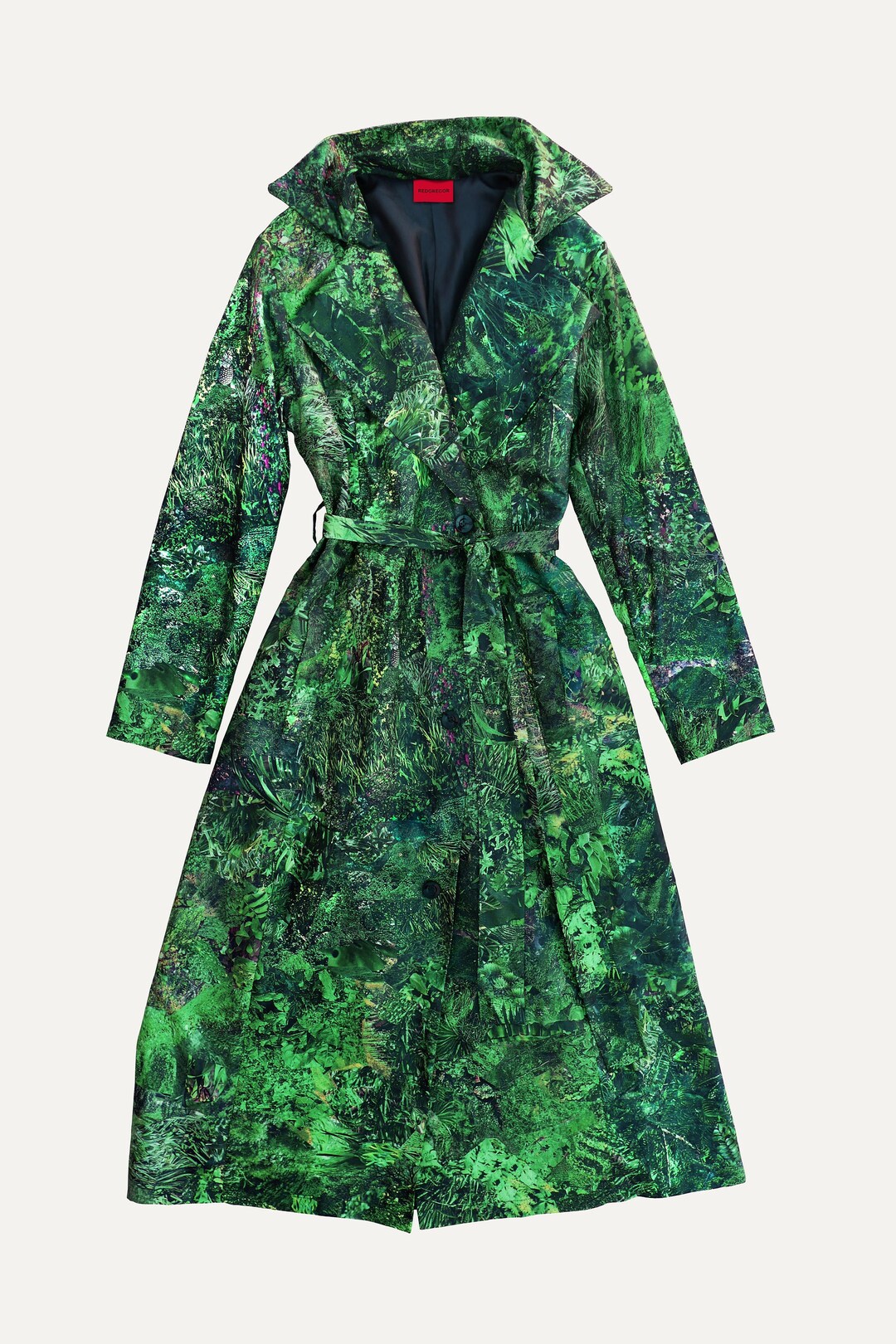 Green Spring Coat, Jungle Print Rain Coat, Green Raincoat, Oversize ...