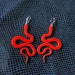 Red Snake Earrings Unique Witchy Serpent Dangles / Bold Statement ...