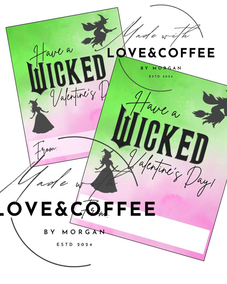Wicked Valentines Day, Printable Valentine Cards, Elphaba & Glinda ...