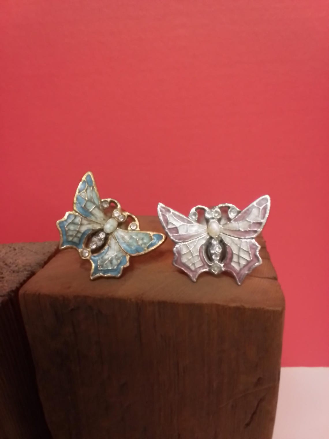 Perfume Beveled Cut Glass Triangle Shape Bottle Butterfly Top - Etsy
