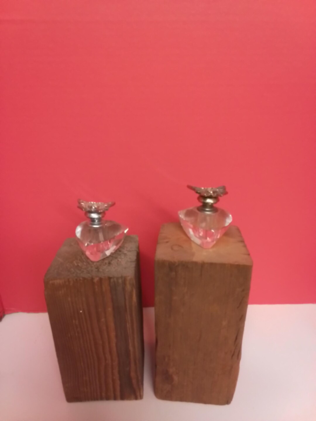 Perfume Beveled Cut Glass Triangle Shape Bottle Butterfly Top - Etsy