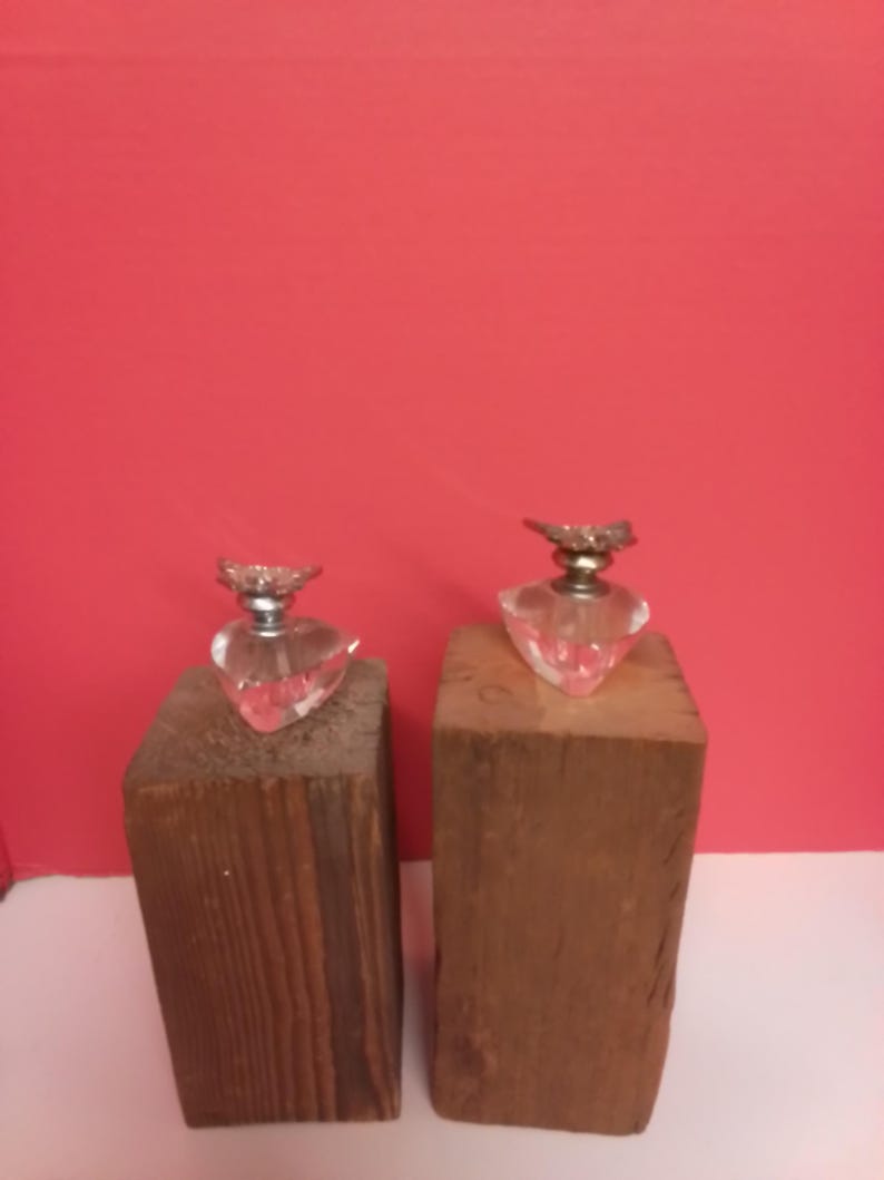 Perfume Beveled Cut Glass Triangle Shape Bottle Butterfly Top - Etsy