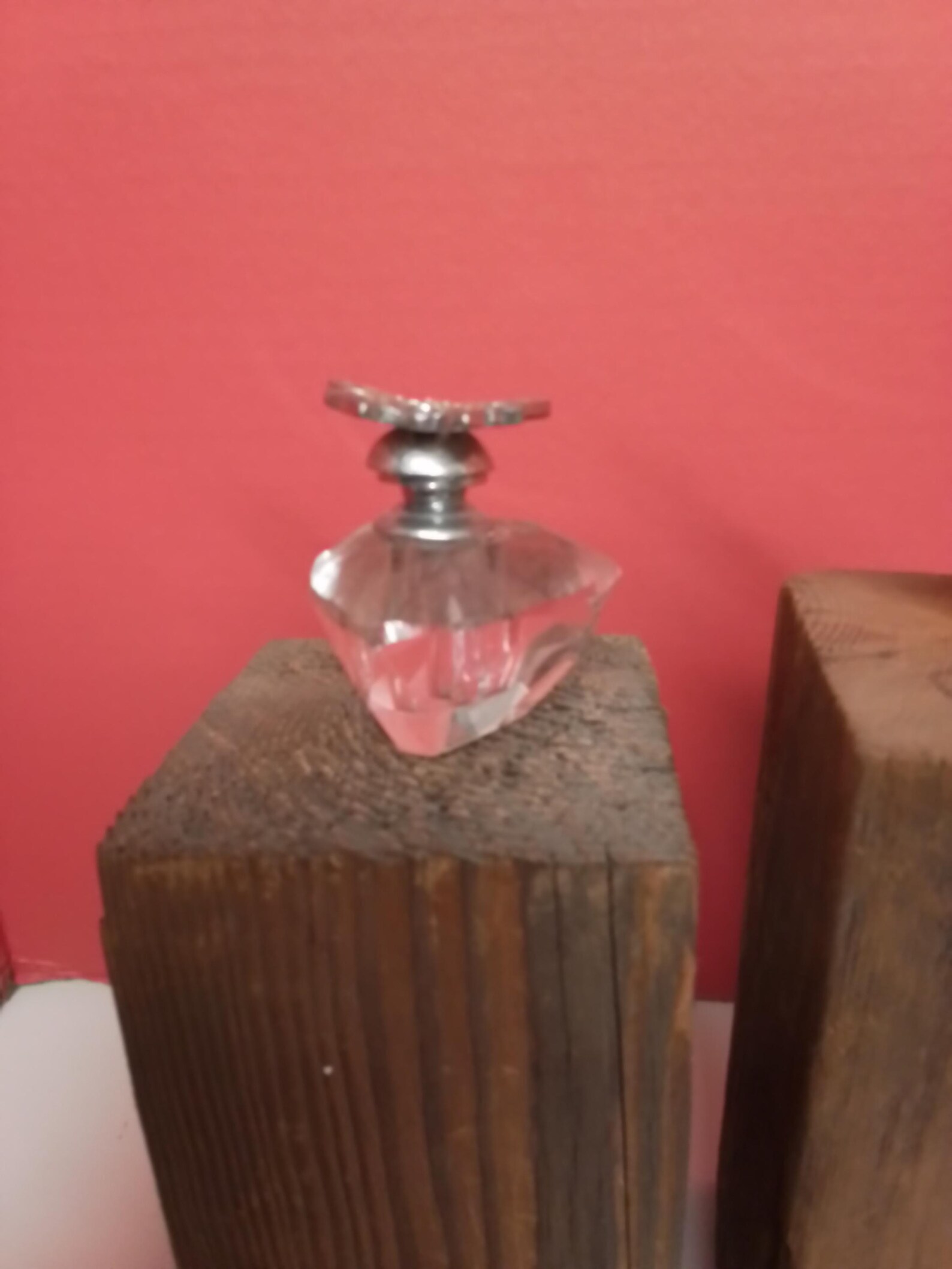 Perfume Beveled Cut Glass Triangle Shape Bottle Butterfly Top - Etsy