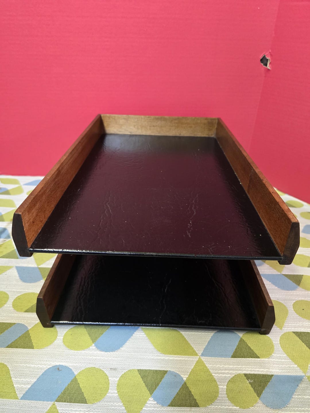 Mid Century Modern Two Tier Paper Tray - Etsy