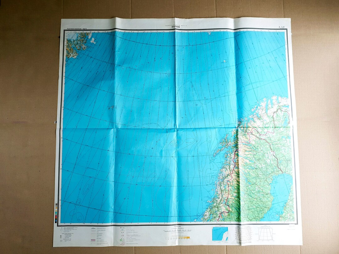 Military Topographic Map USSR Vintage Map of Norway, Sweden, Finland ...