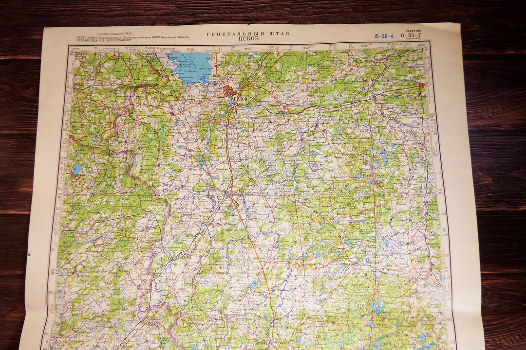 Soviet Army Survey Map Vintage Map of Russia SSR, Estonia SSR, Latvia ...