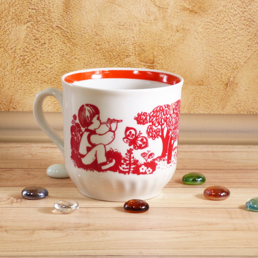 Porcelain Cup Vintage Kids Cup Porcelain Teacup Cute Cup With Kids ...