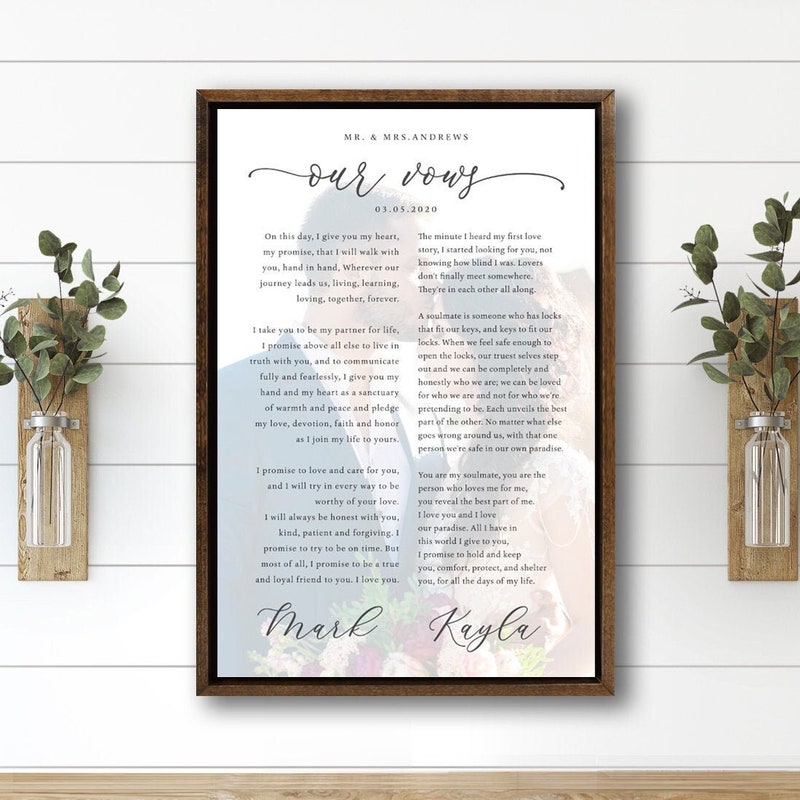Wedding Vow Art - Etsy