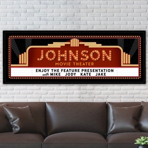 Custom Home Theater Sign Movie Theater Decor Personalized | Etsy
