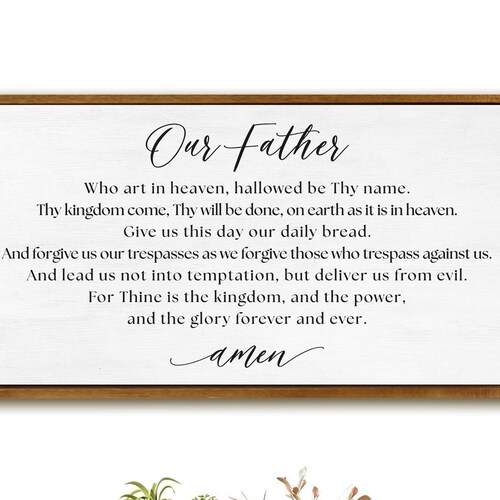 The Lord's Prayer Sign Our Father Wall Art Christian - Etsy