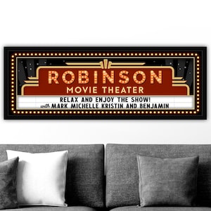 Custom Home Theater Sign Personalized Movie Room Decor - Etsy