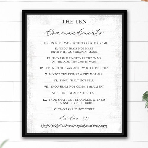 The Ten Commandments Exodus 20 Vinyl Wall Decal Sticker - Etsy
