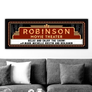 Custom Home Theater Sign | Personalized Movie Room Decor, Movie Theatre ...