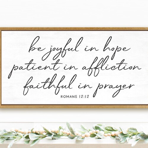 Romans 12:12 Be Joyful in Hope Bible Verse Printable Wall Art - Etsy