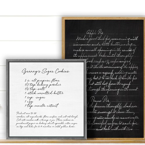 Custom Recipe Gifts Handwritten Recipe Sign Recipe on - Etsy