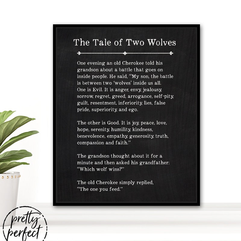 The Two Wolves Art - Etsy