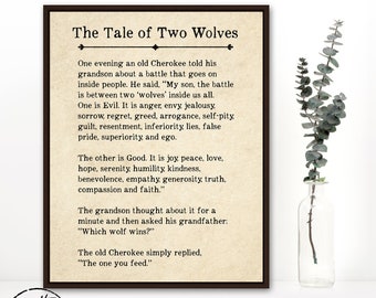 Tale of Two Wolves, Cherokee Tale, Native American Story, Graduation ...