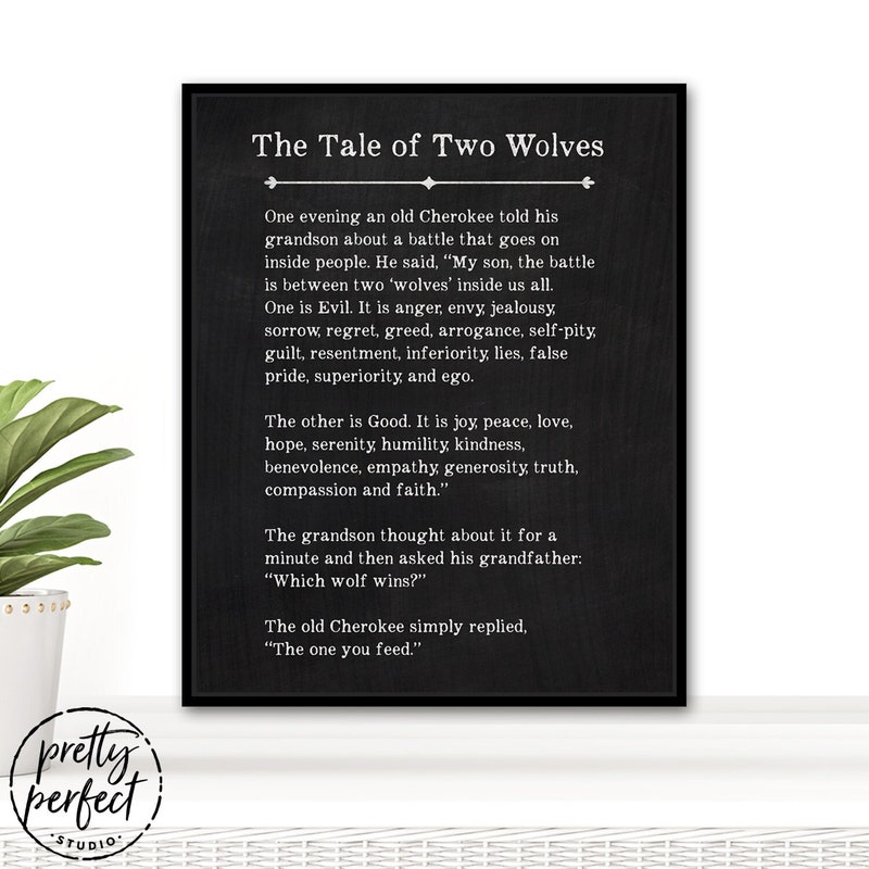 The Two Wolves Art - Etsy