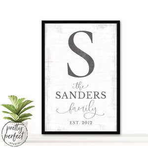 Monogram Initial, Family Last Name Established Sign - Etsy
