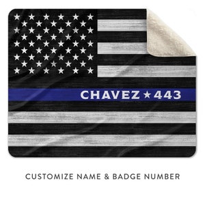 Thin Blue Line Blanket Custom | Police Officer Blanket | Law ...