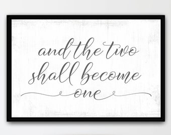 Two Become One Sign | Etsy