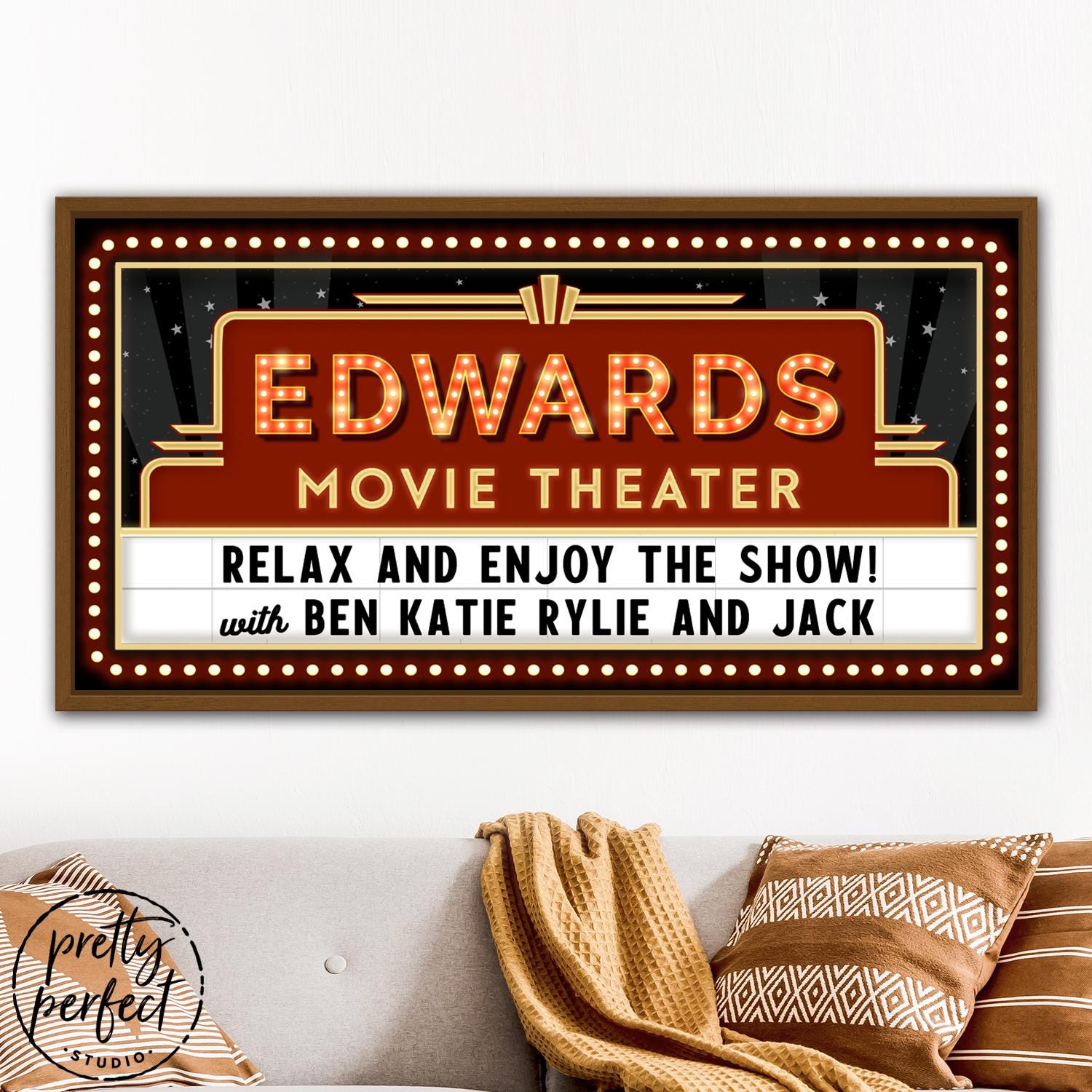 Custom Home Theater Sign | Personalized Movie Room Decor, Movie Theatre ...