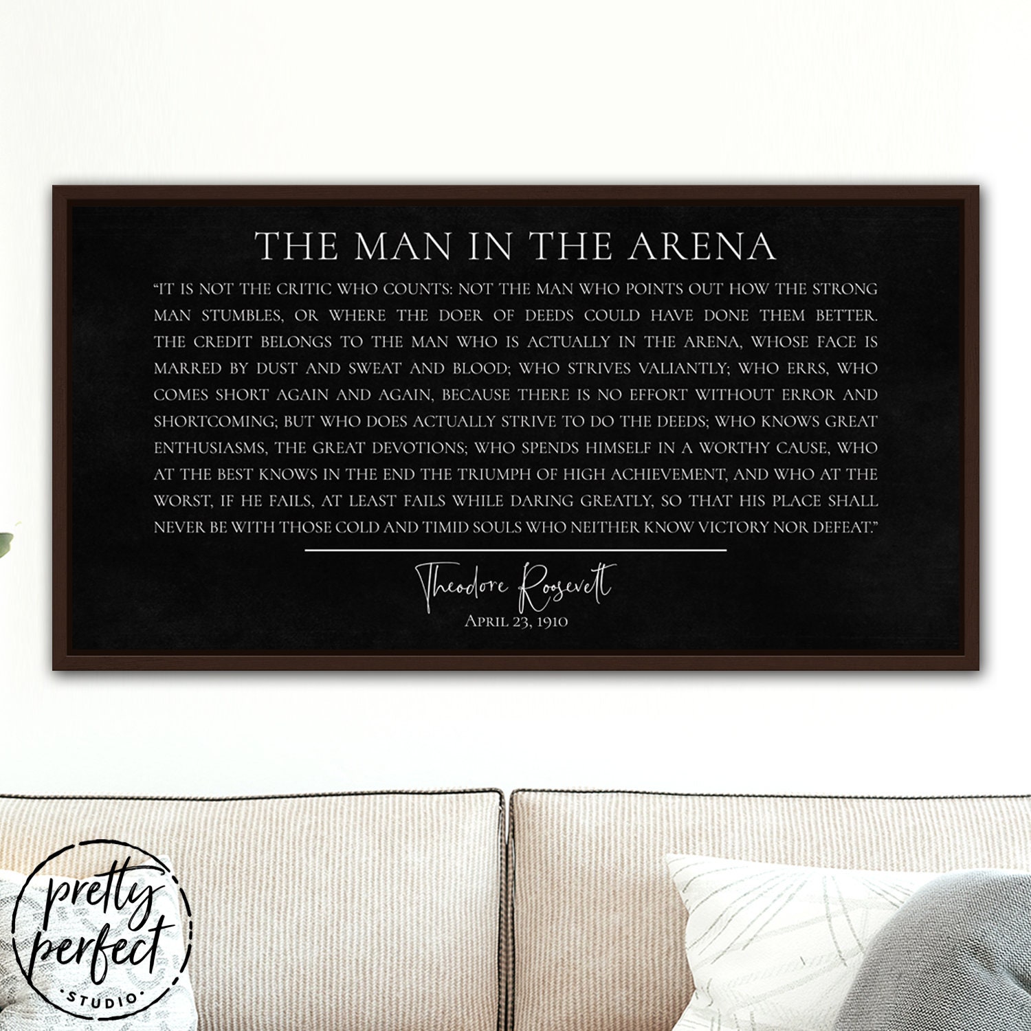 The Man in the Arena Sign the Man in the Arena Framed - Etsy