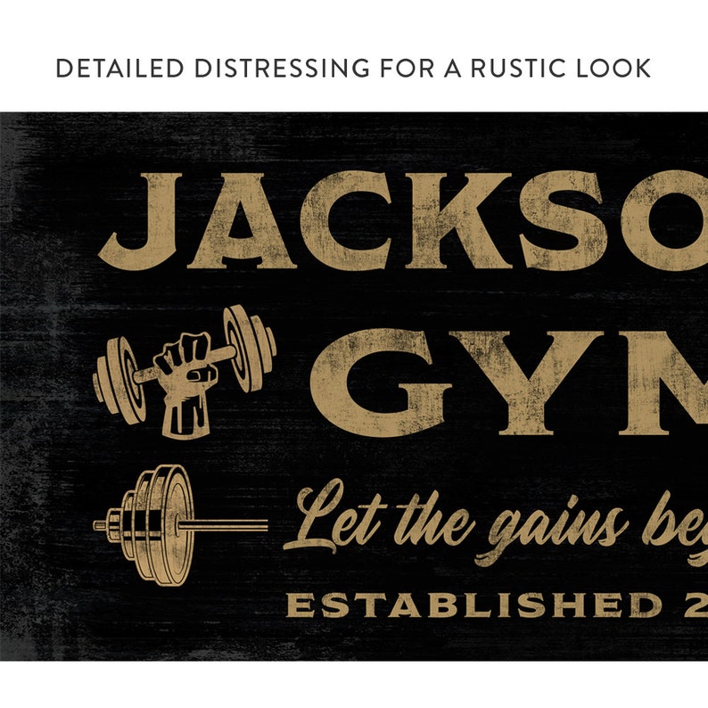 Personalized Home Gym Sign Workout Signs Let the Gains - Etsy